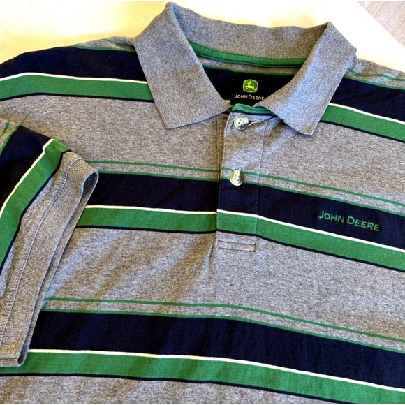 John Deere | Shirts | John Deere Polo Shirt Mens Xl Gray Blue Green ...